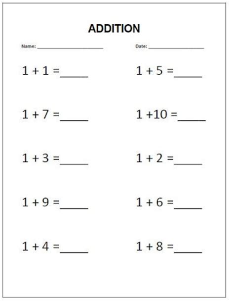 Addition Worksheets For Year