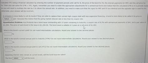 Solved Calculate Yrc Using A Financial Calculstor By Chegg Com