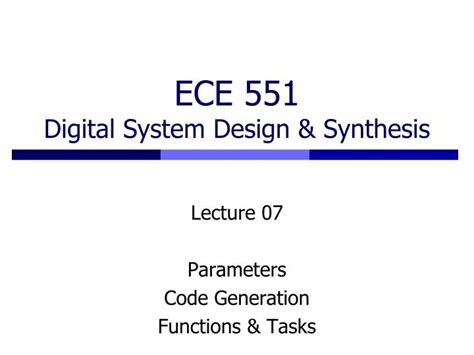 Ppt Ece 551 Digital System Design And Synthesis Powerpoint Presentation Id1412489