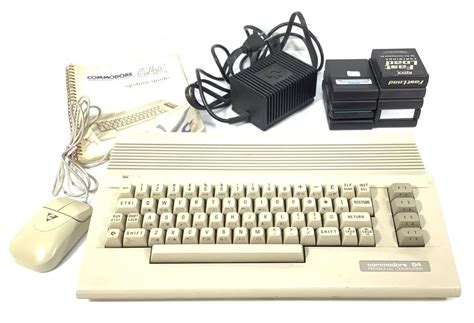 Lot Commodore 64c Computer With Cartridges Fast Load