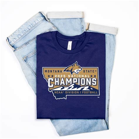 Adult Unisex Official Ncaa Football Champions Tee Msu Bobcats