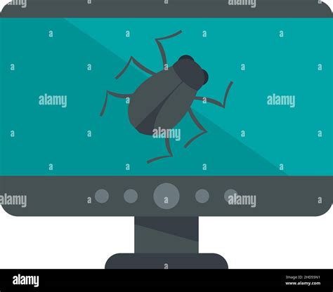 Computer Bug Icon Flat Illustration Of Computer Bug Vector Icon Isolated On White Background