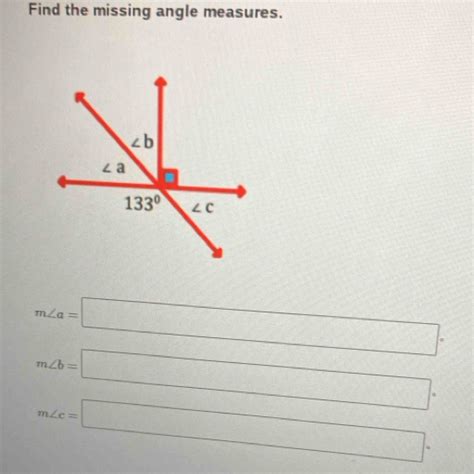 Solved Find The Missing Angle Measures M∠ A ° M∠ B ° M∠ C