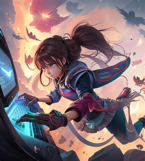 Premium Ai Image Gamer Girl