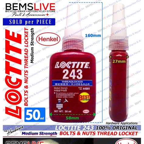 243 The Original Thread Locking Adhesive 50ml Bolt And Nut Thread Locker