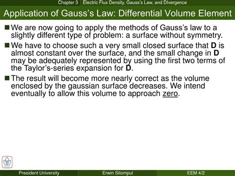 ppt application of gauss s law differential volume element