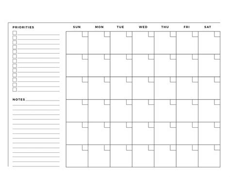 Printable Blank Calendar Templates World Of Printables