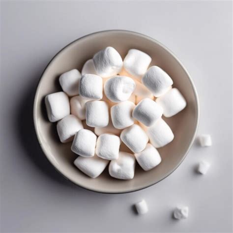 Premium Photo Small Round White Marshmallows On A Plate On A Clean