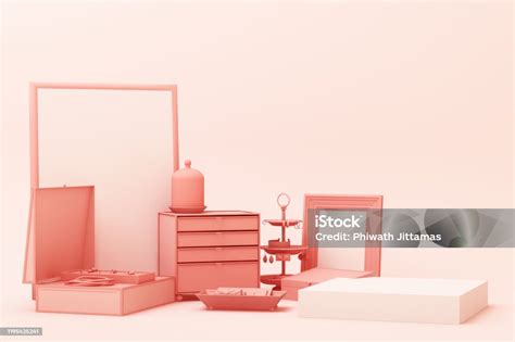 추상기하학적 모양 파스텔 핑크 색상 장면 최소한의 장식 및 소품 화장품 또는 제품 디스플레이 연단 3d 렌더링디자인 0명에 대한
