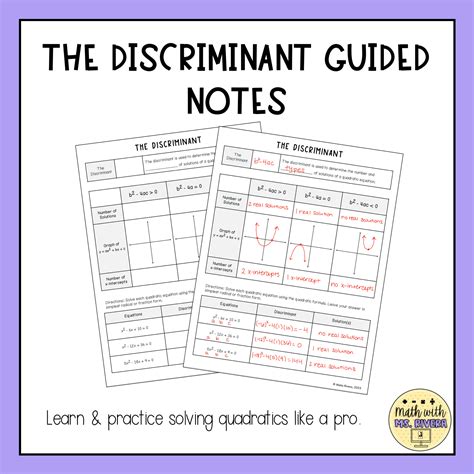 The Discriminant Guided Notes For Algebra 2 Made By Teachers