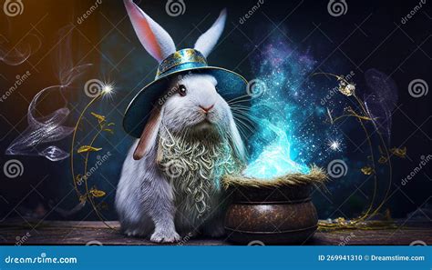 Mixing The Concepts Of Easter And Magic Easter Bunny As A Wizard Generated By Artificial