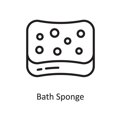 Bath Sponge Vector Outline Icon Design Illustration Housekeeping