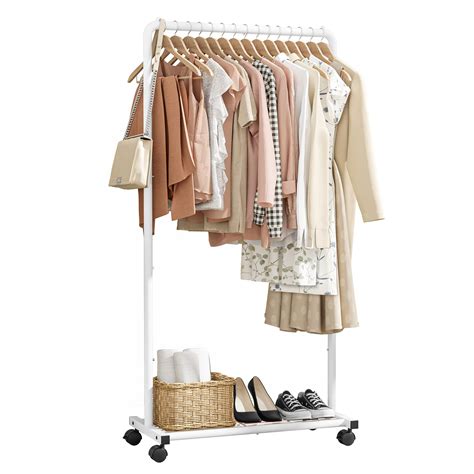 Sakugi Clothes Rack Clothing Rack With Storage Mesh Shelf And Casters