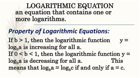 Solving Logarithmic Equations And Inequalities Pptx Physics Science