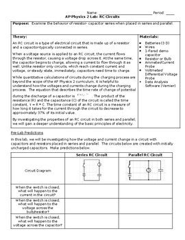 Physics Lab RC Circuits By KcoolScience TPT