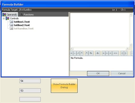 Using Formula Builder At Run Time Infragistics Windows Forms™ Help