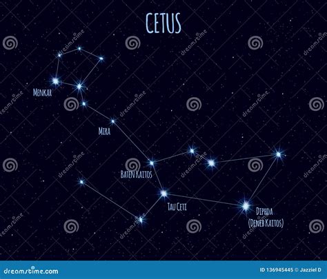 Cetus Constellation Starry Night Sky Cluster Of Stars Galaxy Deep
