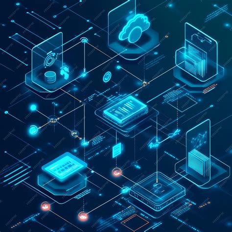 Isometric Data Processing And Cloud Computing Concept 3d Rendering