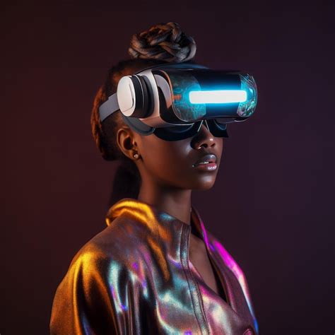 Premium Ai Image Girl In Vr Glasses Illustration Ai Generativexa