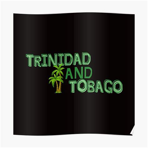Trinidad And Tobago With Coconut Trees Cute Trini Poster For Sale