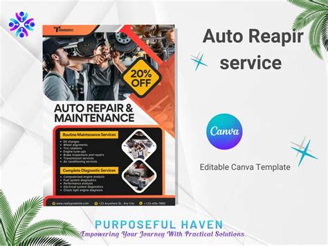 Automobile Service Flyer Printable Car Repair Marketing Template