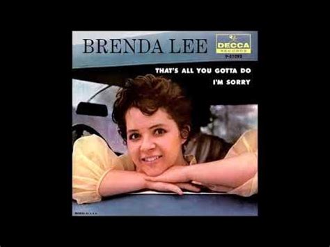 Brenda Lee ‎ Im Sorry 1960 Youtube