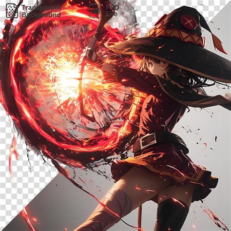 Premium Psd Megumin From Konosubaki Cosplays As A Woman With A Red