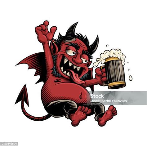 Drinking Devil Stock Illustration Download Image Now Alcohol Drink Badge Barrel Istock