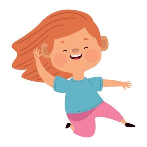 Happy Little Redhead Girl 10529007 Vector Art At Vecteezy