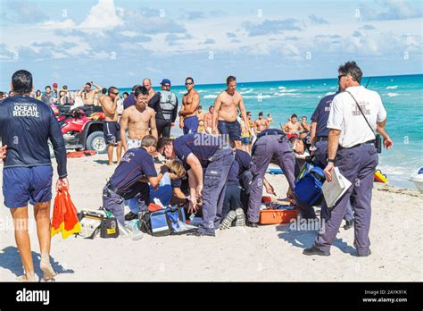 Miami Beach Florida Atlantic Ocean Water Fire Rescue Emergency Cpr