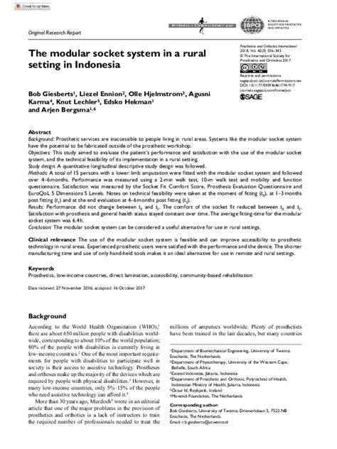 Pdf The Modular Socket System In A Rural Setting In Indonesia Olle Hjelmstrom