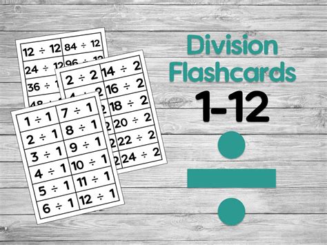 Printable Division Flashcards
