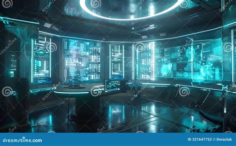 Inside A Futuristic Command Center With Advanced Holographic Interfaces