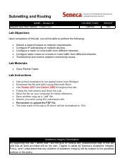 Subnetting And Routing Network Configuration Lab Guide Course Hero