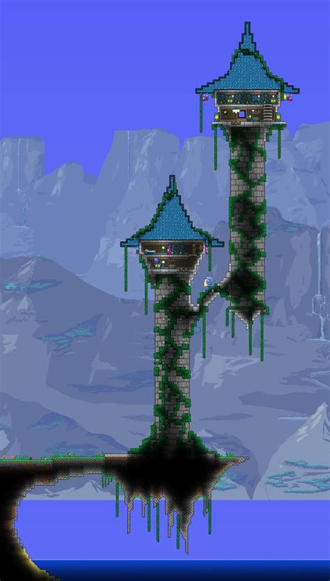 My Wizard Tower Terrarium Wizards Tower Terraria House Design