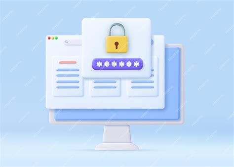 Premium Vector 3d Password Security Access Website Notice