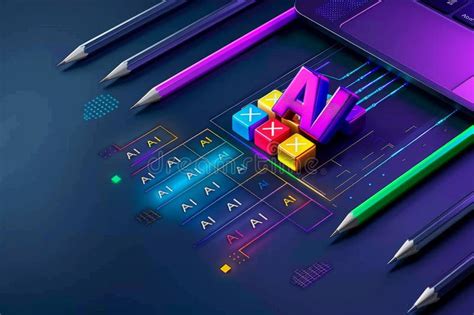 Ai Processor With Neon Circuits On A Motherboard High Tech Digital Illustration Vibrant Colors