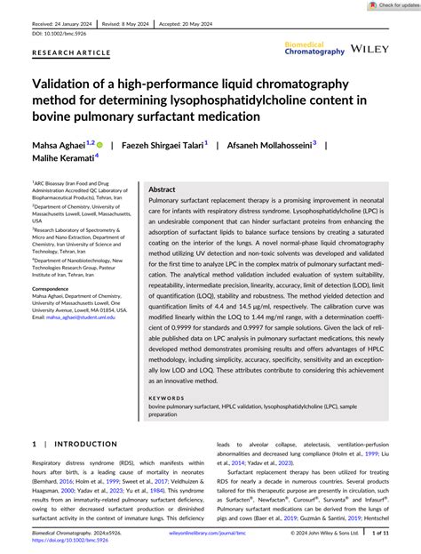 Pdf Validation Of A High Performance Liquid Chromatography Method For
