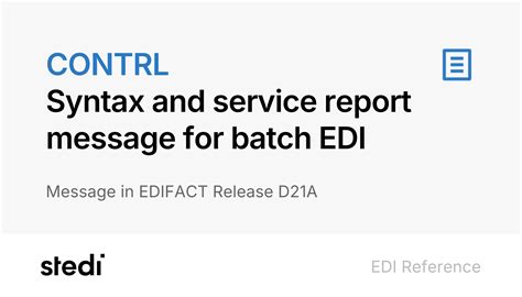 Edi Edifact Release D21a Contrl Syntax And Service Report Message For
