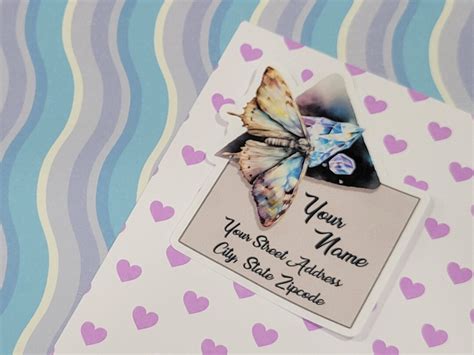 Custom Address Labels Crystal Moth Set Of 24 Etsy
