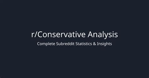 Conservative Subreddit Analysis Stats And Insights Nicheprowler