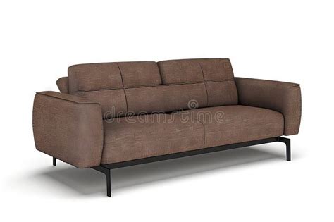 A Brown Couch Sitting On Top Of A White Surface Stock Image Image Of