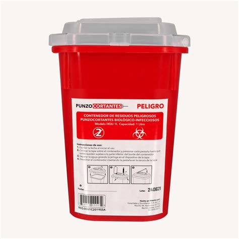 Contenedor Para Punzocortantes 1lt Hmg