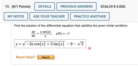 Solved Find The Solution Of The Differential Equation That