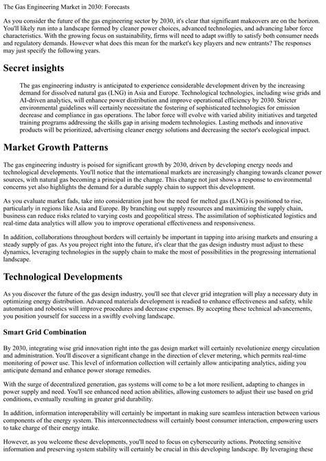 Ppt The Gas Engineering Market In 2030 Forecasts Powerpoint