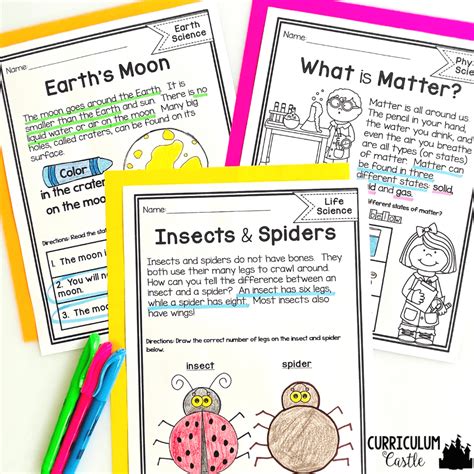 Free Science Reading Comprehension Passages Curriculum Castle