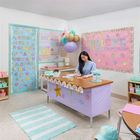 Pastel Rainbow Full Classroom Decorating Kit 33 Pc Oriental Trading