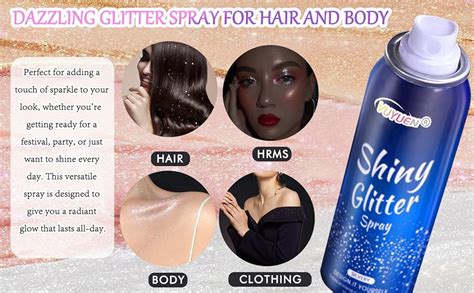 2pcs Glitter Spray Body And Hair Glitter Spray Quicking Drying And Long