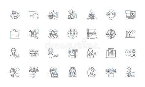 Work Protocol Line Icons Collection Efficiency Guidelines Standards