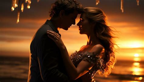 Couples Kissing In Sunset